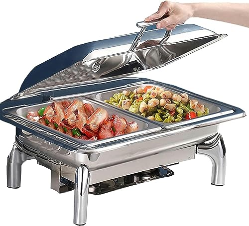 Catering Food Warmers, Chafing Dish Buffet Servers and Warmers Stainless Steel Chafer with Food Warming Tray Perfect for Keeps Buffet Food Warm 9l 400w Banquet Party Food Warming (B)