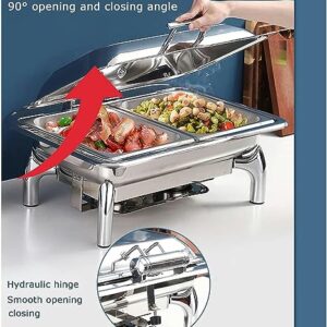 Catering Food Warmers, Chafing Dish Buffet Servers and Warmers Stainless Steel Chafer with Food Warming Tray Perfect for Keeps Buffet Food Warm 9l 400w Banquet Party Food Warming (B)