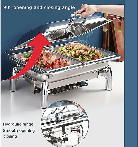 Catering Food Warmers, Chafing Dish Buffet Servers and Warmers Stainless Steel Chafer with Food Warming Tray Perfect for Keeps Buffet Food Warm 9l 400w Banquet Party Food Warming (B)