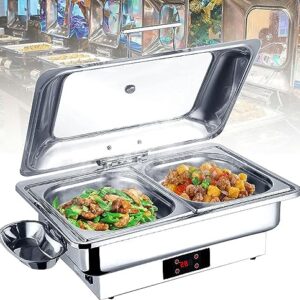 Buffet Server and Warming Tray, Hot Plates Warmer for Keeping Food Warm, 9L 13L Electric Chafing Dishes with Touch Display, 600W Fast Heating (13l 1/2size)