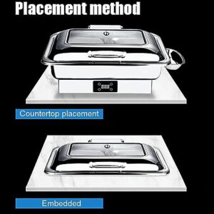 Buffet Server and Warming Tray, Hot Plates Warmer for Keeping Food Warm, 9L 13L Electric Chafing Dishes with Touch Display, 600W Fast Heating (13l 1/2size)