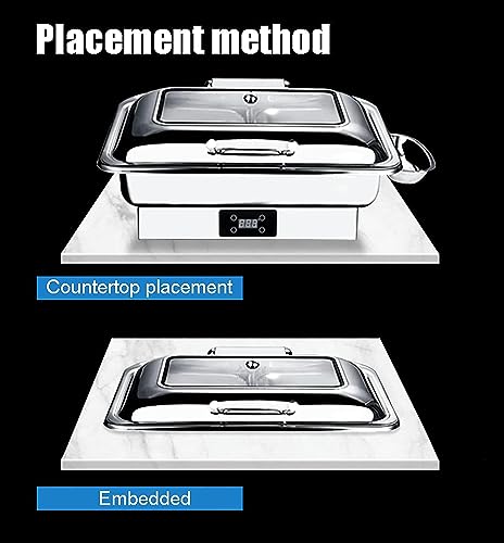 Buffet Server and Warming Tray, Hot Plates Warmer for Keeping Food Warm, 9L 13L Electric Chafing Dishes with Touch Display, 600W Fast Heating (13l 1/2size)