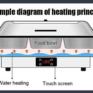 Buffet Server and Warming Tray, Hot Plates Warmer for Keeping Food Warm, 9L 13L Electric Chafing Dishes with Touch Display, 600W Fast Heating (13l 1/2size)