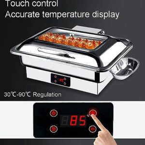 Buffet Server and Warming Tray, Hot Plates Warmer for Keeping Food Warm, 9L 13L Electric Chafing Dishes with Touch Display, 600W Fast Heating (13l 1/2size)