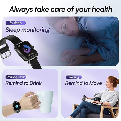 Smart Watch,1.69" Ultra Retina Screen Fitness Tracker,All Day Heart Rate and Blood Oxygen Monitoring,Over 110+Sport Modes with IP67 Waterproof,12Mm Ultra Thin Alloy Body for iOS Android,Gold