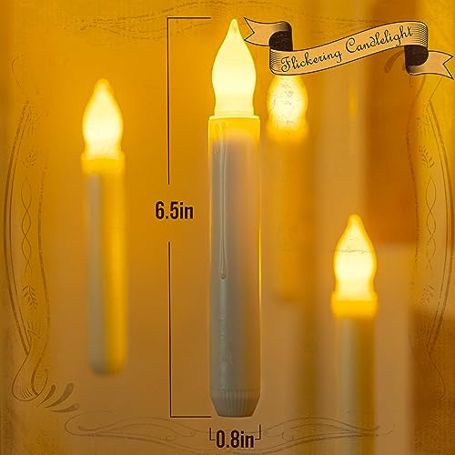 Halloween Decoration, Maigcal Floating Candles with Remote, Hanging Floating Taper Candles Flickering, Battery Operated Window Candles for Halloween Party Magic Scene Christmas Wedding