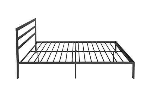 HAUSHECK Queen Size Metal Bed Frame with Headboard & 10.8" Height Under Storage Space, Noise Free Bed Frames for Kids, Teen, Adults with Strong Slat Support, Mattress Foundation, No Box Spring Needed