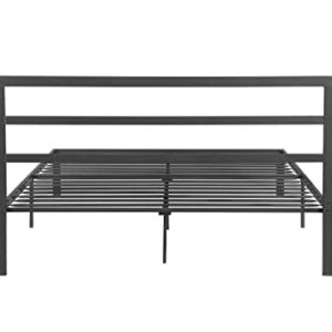 HAUSHECK Queen Size Metal Bed Frame with Headboard & 10.8" Height Under Storage Space, Noise Free Bed Frames for Kids, Teen, Adults with Strong Slat Support, Mattress Foundation, No Box Spring Needed