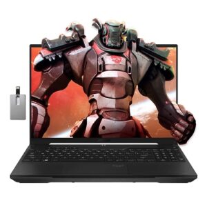 asus tuf a16 16'' fhd 165hz gaming laptop, amd ryzen 7-7735hs, radeon rx7600s v8g graphics, 64gb ddr5 ram, 2tb pcie ssd, rgb backlit keyboard, wi-fi 6, hd camera, black, win 11 pro, 32gb usb card