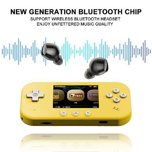 Retro Video Game Console Handheld Game Console Built-in 32G SD Card 5000+ Gaming and Multiple Emulators Support Open Source Linux System-Yellow