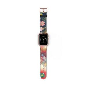 Creative Vibes2 Floral Smart Watch Band Compatible with Smart Watch Series 1, 2, 3, 4, 5, 6, 7, & SE - Leather Watch Bands for Smart Watches (38-41 mm, Gold Matte)