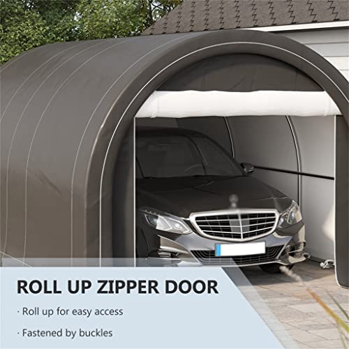 UXZDX 16' X 10' Carport, Heavy Duty Portable Garage/Storage Tent ， Garden Tools, Outdoor Work, Gray