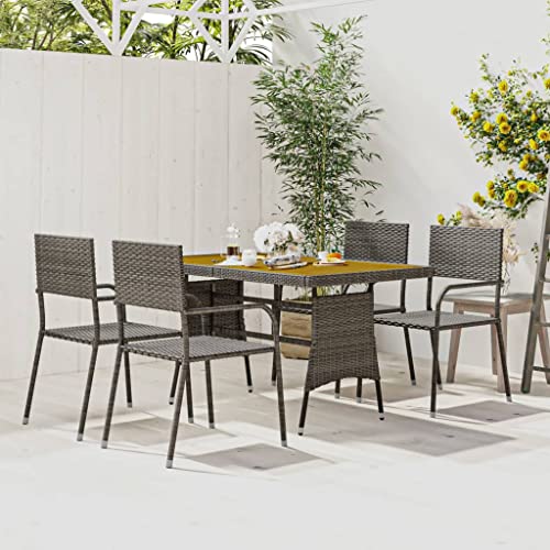 WFAUIBR Dining Set 5 Piece Patio ，Full Set of Family Gathering Tables，Lounge Set ，for Balcony, Lawn, Garden, or Poolside, This Set is Outdoor Spaces.Gray/B，5 Piece 51.2"