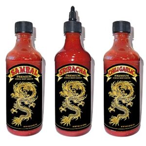 Underwood Ranches New Dragon Collection With Dragon Sriracha, Chili Garlic, and Sambal