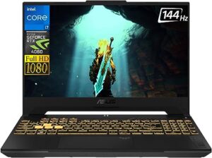 asus 2023 newest tuf gaming laptop, 15.6" fhd 144hz display, intel core i7-12700h processor, nvidia geforce rtx 4060, 64gb ram, 2tb ssd, wi-fi 6, backlit keyboard, numeric keypad, windows 11 home