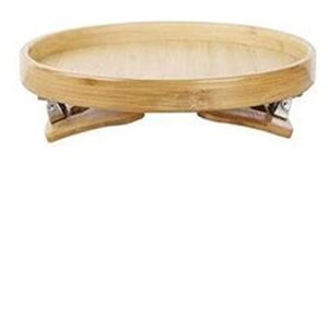 susosu breakfast tray side tables natural bamboo sofa armrest clip-on round tray for remote drinks cup bowl phone solid wood dessert tea holder