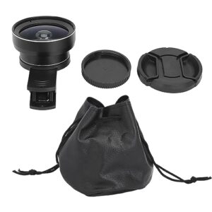 Portable Cell Phone Camera Lens, Durable 2 in 1 Clip On Phone Macro Lens with 0.45x Wide Angle for 1.5in Lenses 1.9in Filters