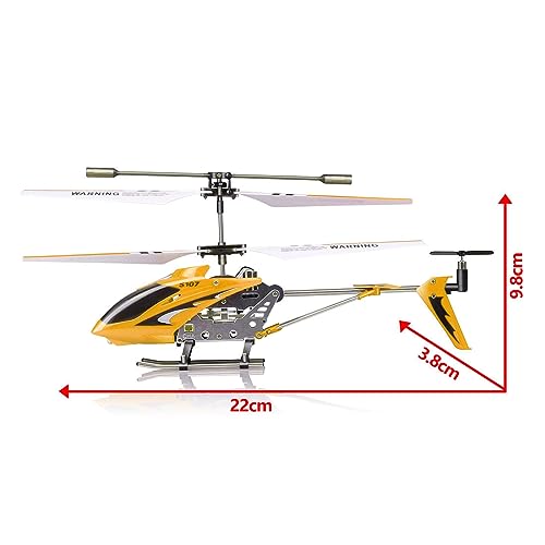 DWIU RC Helicopter Model, S107G 2.4G 3CH Dual-Propeller Remote Control Aircraft Model with Gyro, Mini Helicopter Toys for Adults Beginners (RTF Version