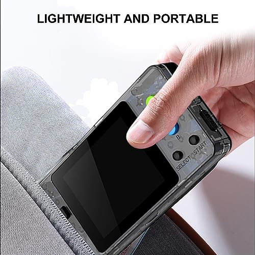 Wireless Retro Game Console Handheld Game Console 2.7 inch IPS Retro Games Consoles Classic Emulator Hand-held Gaming Console Linux Video Games System-Black Transparent