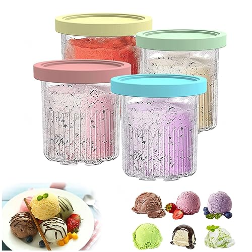 EVANEM Creami Containers, for Ninja Creami Containers,24 OZ Ice Cream Pints with Lids Airtight and Leaf-Proof Compatible NC501 Series Ice Cream Maker