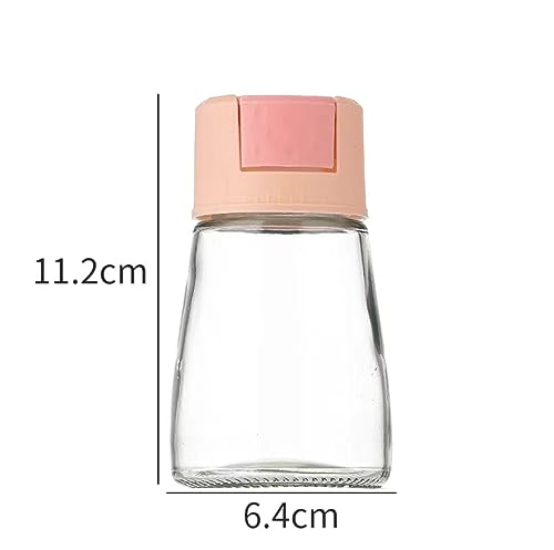 Salt and Pepper Shakers Precise Quantitative Push Type, 0.5g Quantitative Seasoning Bottle with Label (2PCS-A)