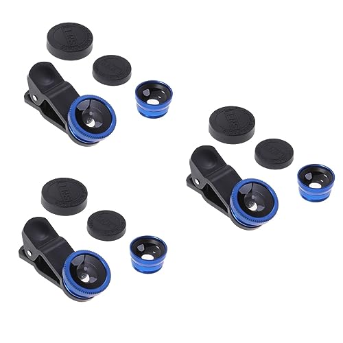 ABOOFAN 3pcs ° Camera Fish Super Mobile Kit Smart Compatible with iPhone/Cellphone Smartphones Compatible with s/Phone Blue Lens Lensblue Cell Fish-Eye Angle on Compatible for iPhone