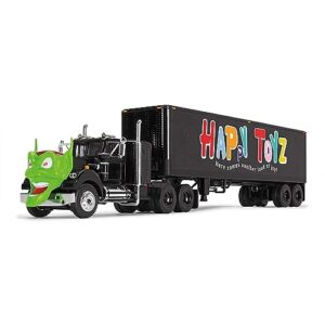 Western Star Truck with Green Goblin Head and 40' Vintage Trailer Happy Toyz Black Maximum Overdrive (1986) Movie 1/64 Diecast Model by DCP/First Gear 60-1503