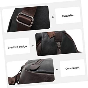 VANZACK Men's Backpack Leather Crossbody Bags Leather Fanny Pack Leather Crossbody Bags for Men Crossbody Bag for Boys Backpack Sling Bag Multipurpose Sling Bag Black Pu Fabric Suspenders