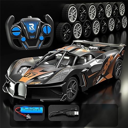 Hot6sl Remote Control Car 2.4ghz, Rc Drift Car with 4-Channel Remote Control, Electric Remote Toy Racing, Toys for Boys Girls Outdoor Educational Sensory, 8.3x3.7x2.2 in