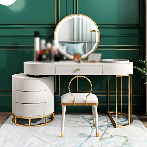 sgzyl Multi-Drawer Dressing Table LED Light Vanity Table and Chair Set Combination Dressing Table