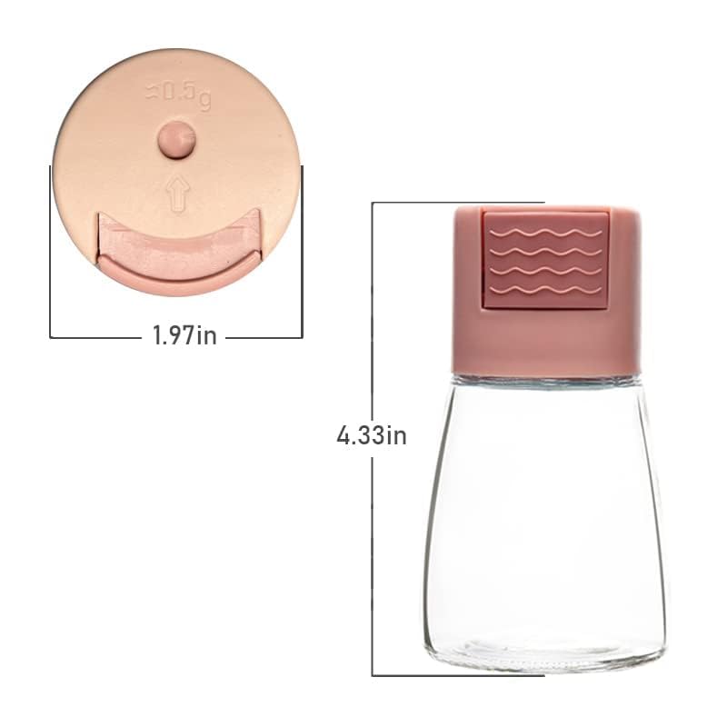 Salt And Pepper Shakers Precise Quantitative Push Type, Seasoning Bottle Dispenser Tank, 0.02oz Metering Salt Shaker Glass Metered Salt Dispenser (3 pcs-D)