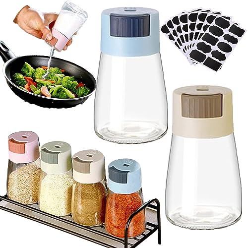 Salt And Pepper Shakers Precise Quantitative Push Type,Quantitative Seasoning Bottle,0.02oz Metering Salt Shaker (2Pcs-A)