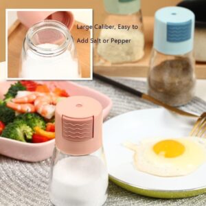 Salt And Pepper Shakers Precise Quantitative Push Type,Quantitative Seasoning Bottle,0.02oz Metering Salt Shaker (2Pcs-A)