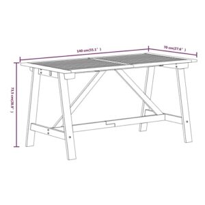 Camerina 7 Piece Patio Dining Set Outdoor Dining Table Set Patio Table and Chairs Set Outdoor Patio Dining Set Solid Acacia Wood 3087125