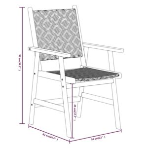 Camerina 7 Piece Patio Dining Set Outdoor Dining Table Set Patio Table and Chairs Set Outdoor Patio Dining Set Solid Acacia Wood 3087125