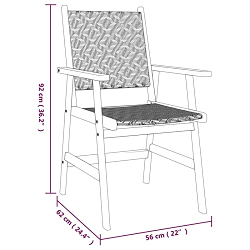 Camerina 3 Piece Patio Dining Set Outdoor Patio Dining Set Outdoor Patio Furniture Patio Set Patio Table and Chairs Set Solid Wood Acacia 3087130