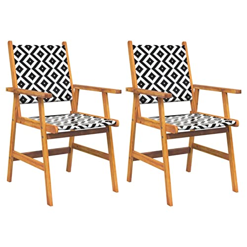 Camerina 3 Piece Patio Dining Set Outdoor Patio Dining Set Outdoor Patio Furniture Patio Set Patio Table and Chairs Set Solid Wood Acacia 3087130