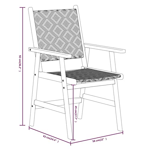 Camerina 5 Piece Patio Dining Set Patio Table and Chairs Set Outdoor Patio Dining Set Outdoor Dining Table Set Solid Acacia Wood 3087123