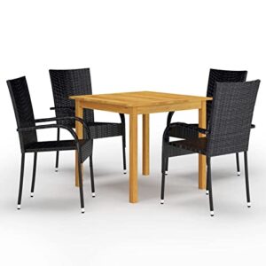 camerina 5 piece patio dining set patio table and chairs set outdoor patio dining set outdoor patio furniture patio set black 3067693