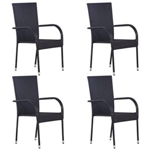 Camerina 5 Piece Patio Dining Set Patio Table and Chairs Set Outdoor Patio Dining Set Outdoor Patio Furniture Patio Set Black 3067693