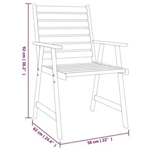 Camerina 5 Piece Patio Dining Set Outdoor Dining Table Set Patio Table and Chairs Set Outdoor Patio Dining Set Solid Wood Acacia 3087132