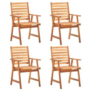 Camerina 5 Piece Patio Dining Set Outdoor Dining Table Set Patio Table and Chairs Set Outdoor Patio Dining Set Solid Wood Acacia 3087132