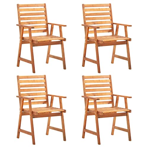 Camerina 5 Piece Patio Dining Set Outdoor Dining Table Set Patio Table and Chairs Set Outdoor Patio Dining Set Solid Wood Acacia 3087132