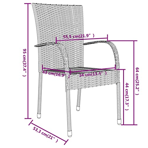 qiangxing 3 Piece Patio Dining Set Outdoor Patio Dining Set Outdoor Patio Furniture Patio Set Patio Table and Chairs Set Poly Rattan Gray 3098029