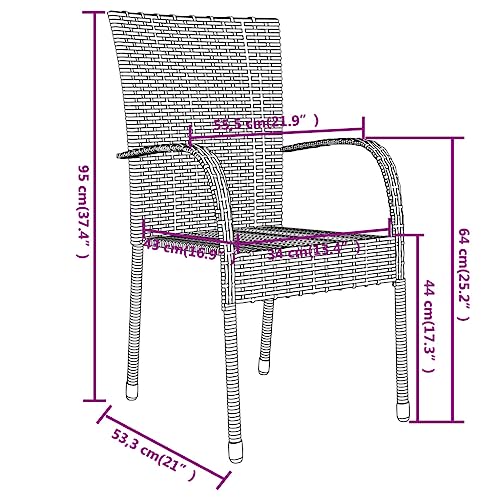 qiangxing 3 Piece Patio Dining Set Outdoor Patio Dining Set Outdoor Patio Furniture Patio Set Patio Table and Chairs Set Poly Rattan Brown 3098027