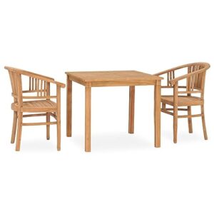 qiangxing 3 Piece Patio Dining Set Outdoor Patio Dining Set Outdoor Patio Furniture Patio Set Patio Table and Chairs Set Solid Teak Wood 3060002