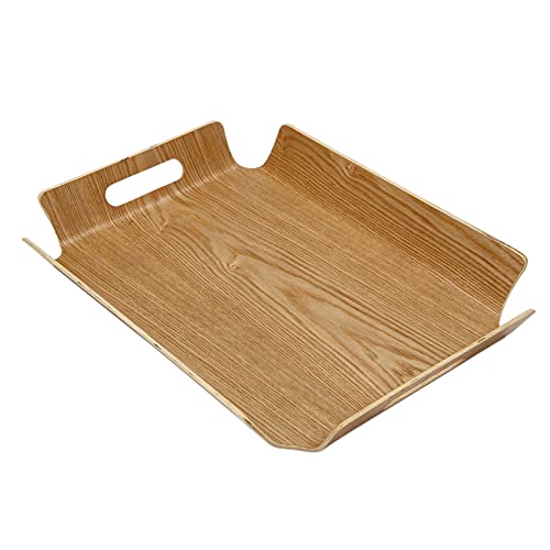 Yuyosunb Luxury Desk Table Bamboo in Bed Bread Wooden Tray Wood Fruit Breakfast Food Cake Coffee Tea Serving Tray with Handles