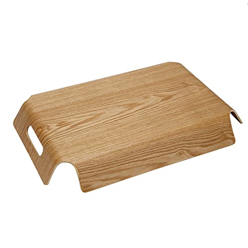 Yuyosunb Luxury Desk Table Bamboo in Bed Bread Wooden Tray Wood Fruit Breakfast Food Cake Coffee Tea Serving Tray with Handles