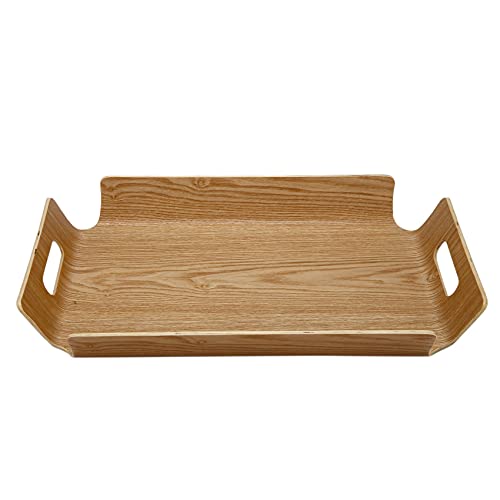 Yuyosunb Luxury Desk Table Bamboo in Bed Bread Wooden Tray Wood Fruit Breakfast Food Cake Coffee Tea Serving Tray with Handles