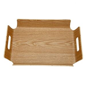 Yuyosunb Luxury Desk Table Bamboo in Bed Bread Wooden Tray Wood Fruit Breakfast Food Cake Coffee Tea Serving Tray with Handles